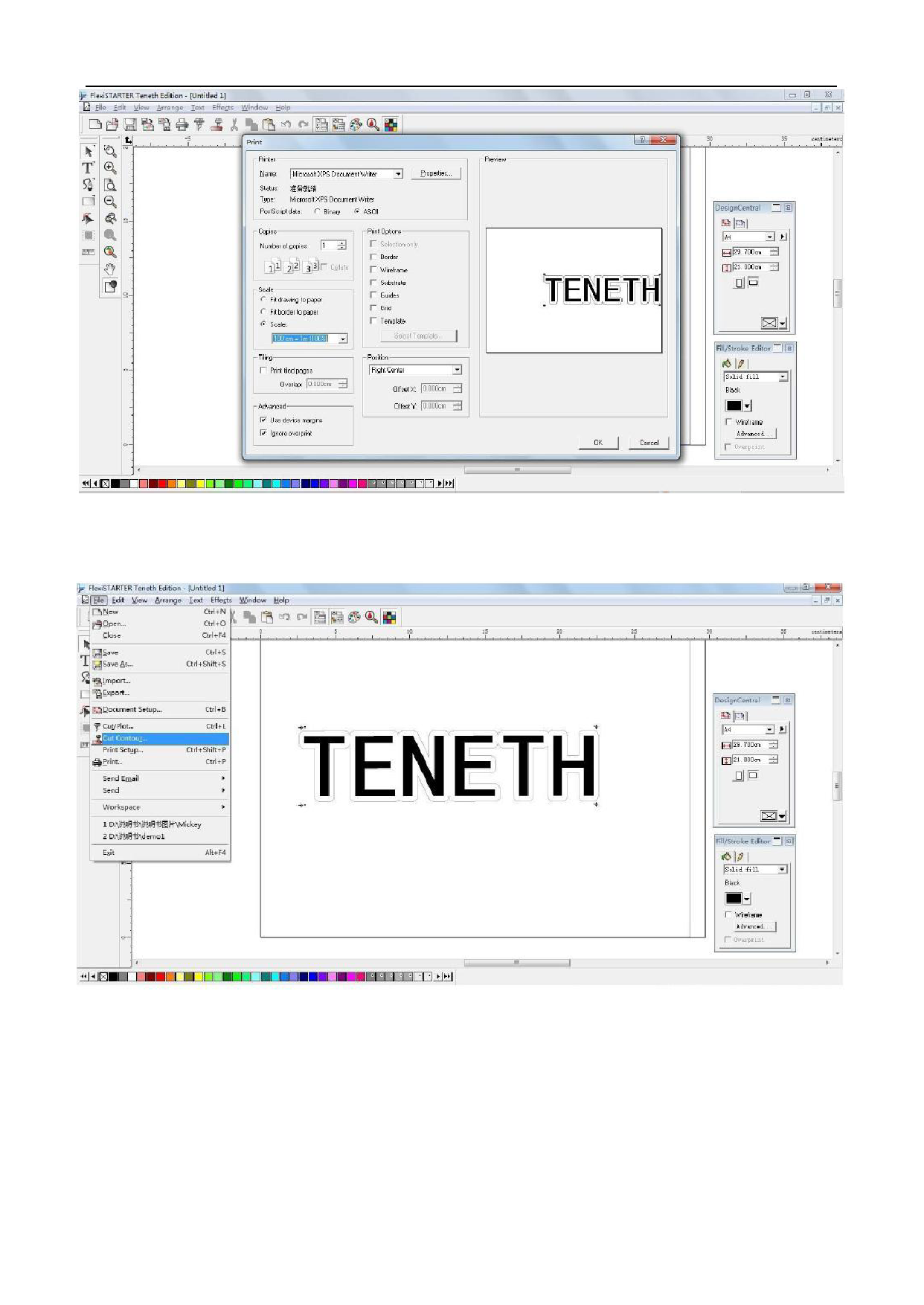 Load the printed sheet on the plotter and click file (Page 41 / 45) V-Smart User Manual
